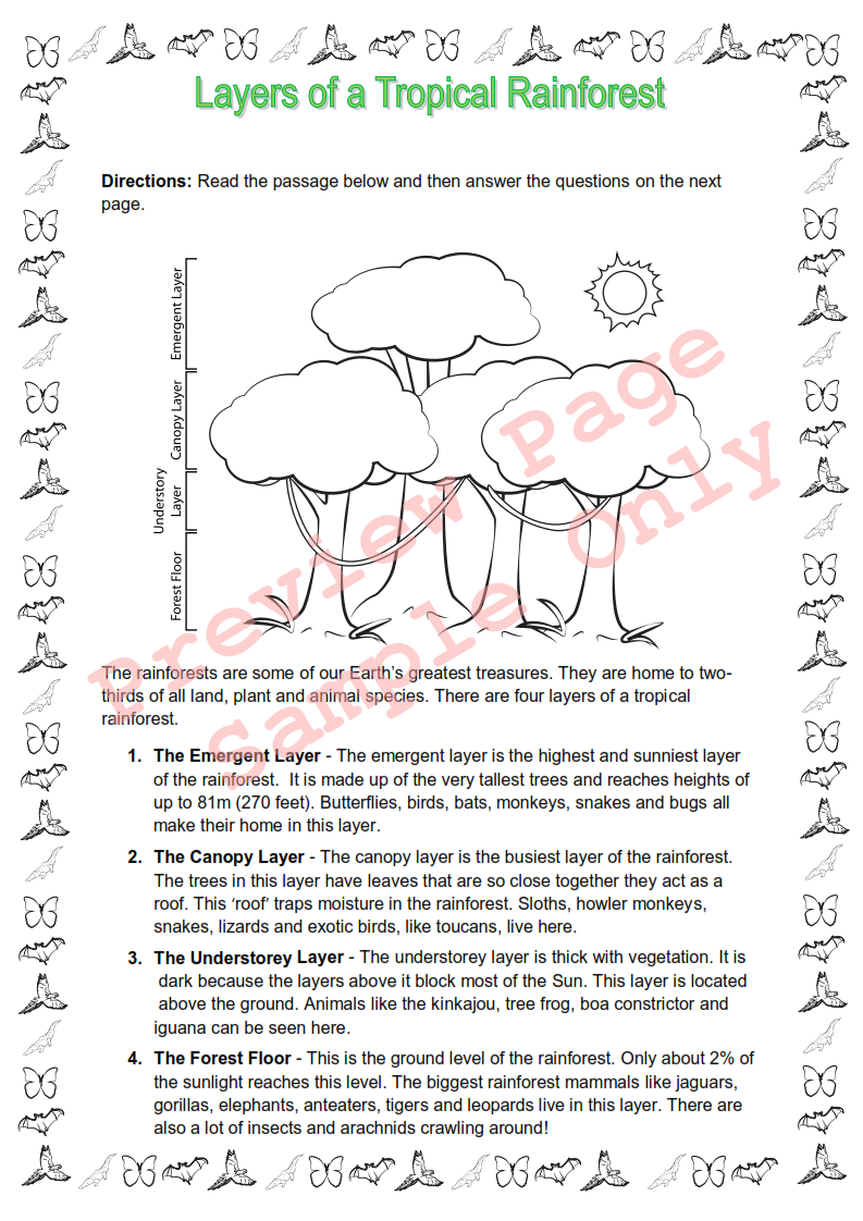 Rainforest Thematic Unit Grades 3-4 (AU, NZ, UK English Version ...