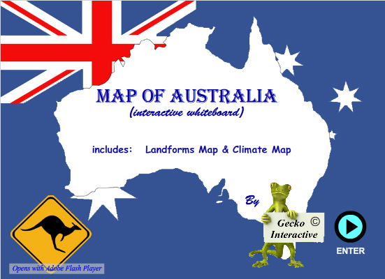 Map of Australia - for the Interactive Whiteboard/SmartBoard | Teach In ...