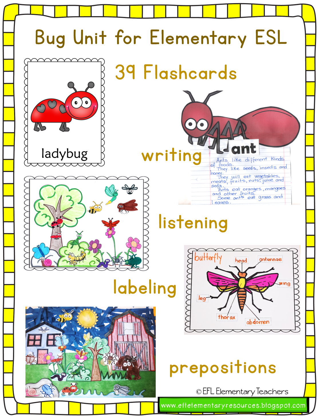 Bugs Unit Resources for Elementary ESL | Teach In A Box
